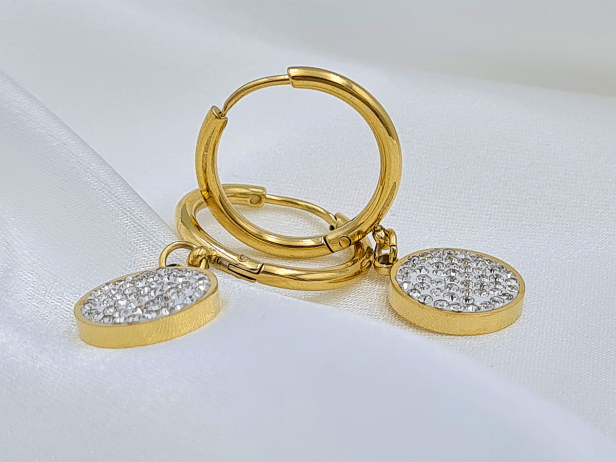 S0010 ΣΚΟΥΛΑΡΙΚΙΑ ΧΡΥΣΑ ΜΕ ΖΙΡΓΚΟΝ 4cm - 3Market